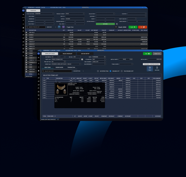 Retail ERP – Jewellery Managment software for jewellery industry.